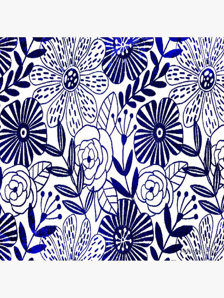 "Delft Flower Pattern" Sticker by AptitudePics | Redbubble