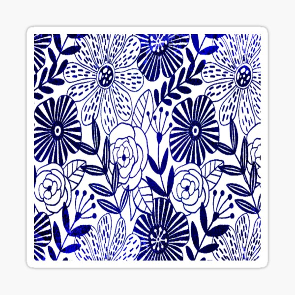 "Delft Flower Pattern" Sticker by AptitudePics | Redbubble