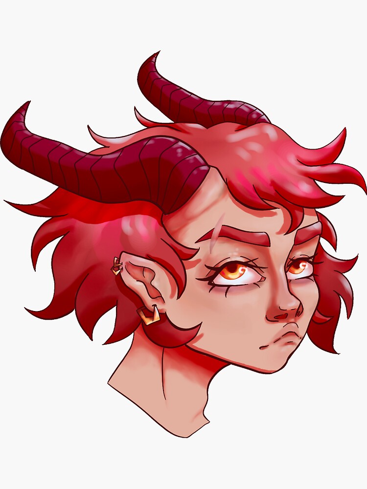 "Pink Demon Girl" Sticker by SPlCYrat | Redbubble