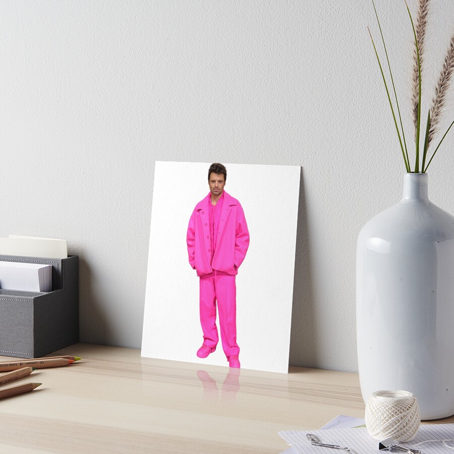 "Sebastian Stan all pink clothes met gala " Art Board Print by prianart ...