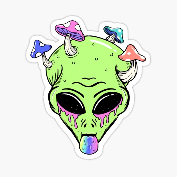 "Trippy Cool Alien Mushrooms" Sticker for Sale by SimpleStoner | Redbubble