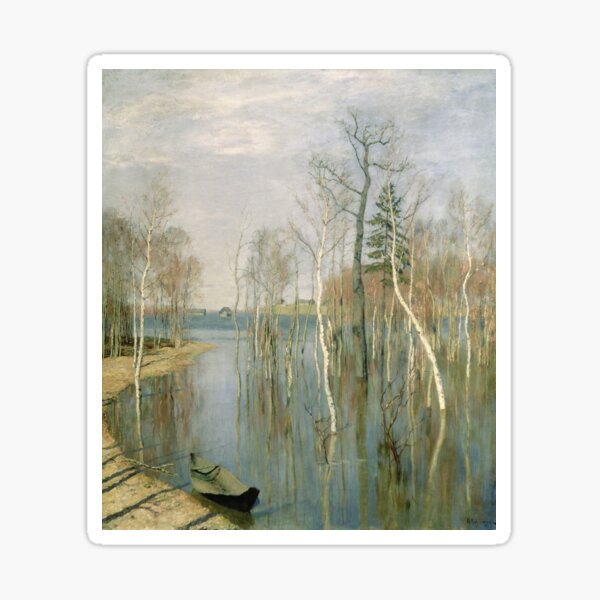 "Isaak Levitan - Spring, High Water" Sticker by artcenter | Redbubble