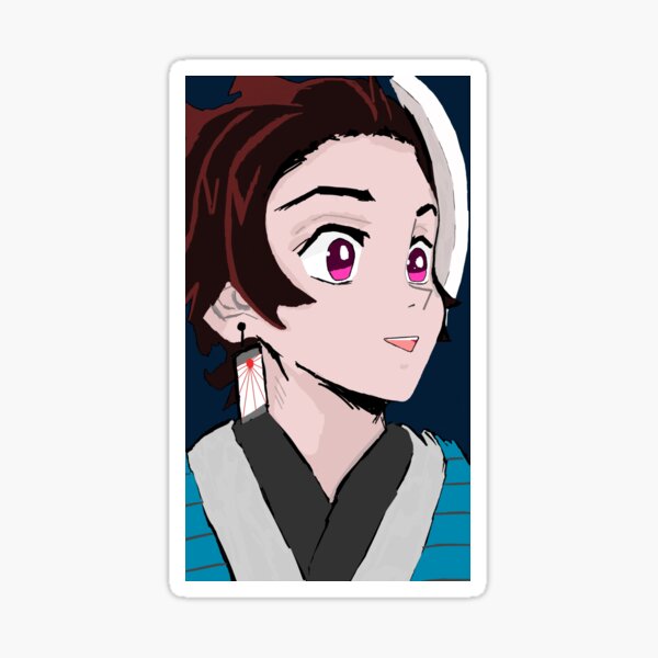 "Tanjiro digital " Sticker by TwinkleTush | Redbubble
