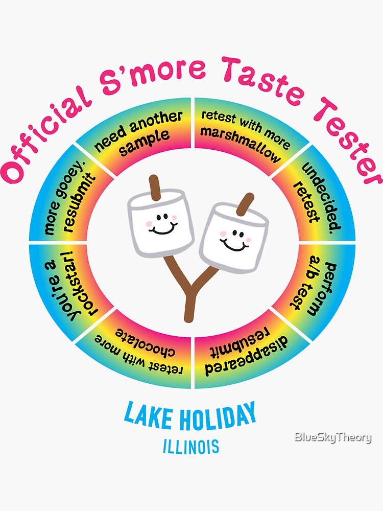 "Official S'more Taste Tester - Lake Holiday Spirit Wear" Sticker by ...