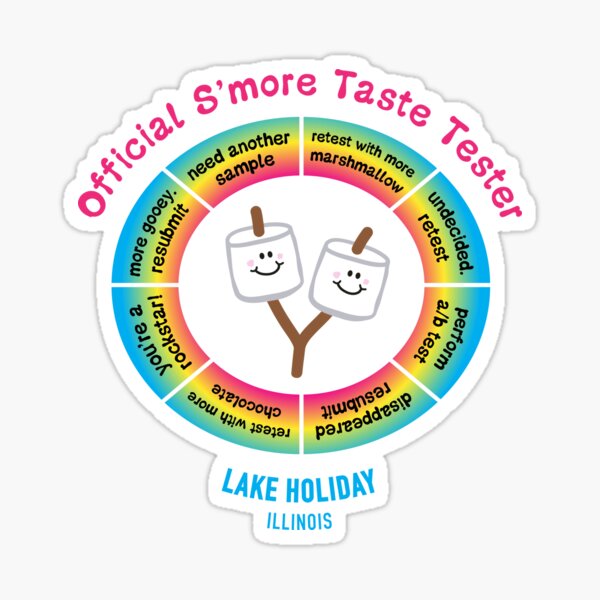 "Official S'more Taste Tester - Lake Holiday Spirit Wear" Sticker by ...