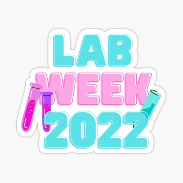 "Happy Lab Week 2022 Cool Sticker Blue and Pink Design" Sticker by ...