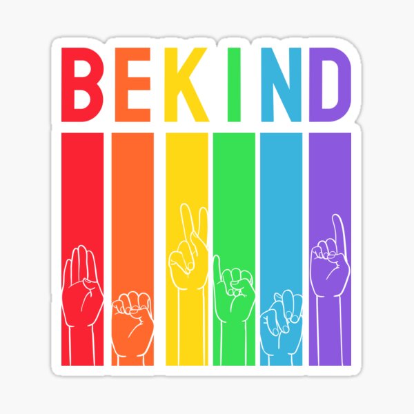 "Bekind" Sticker by lyapparel | Redbubble