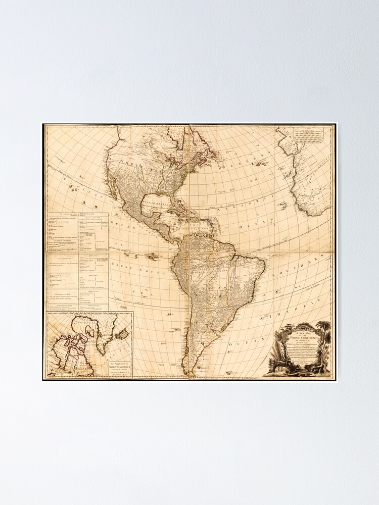 "Map of North & South America (1786)" Poster by allhistory | Redbubble