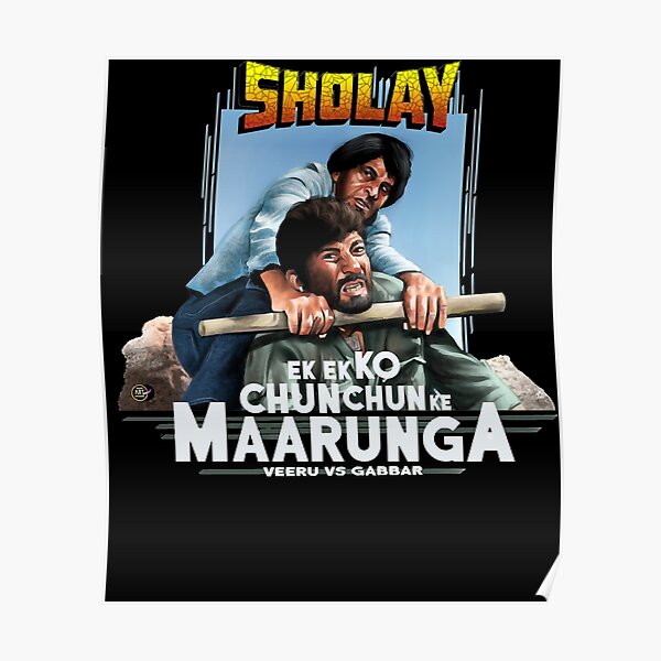 "Great Model Sholay Veeru Vs Gabbar" Poster for Sale by ReanaRuecker69 ...