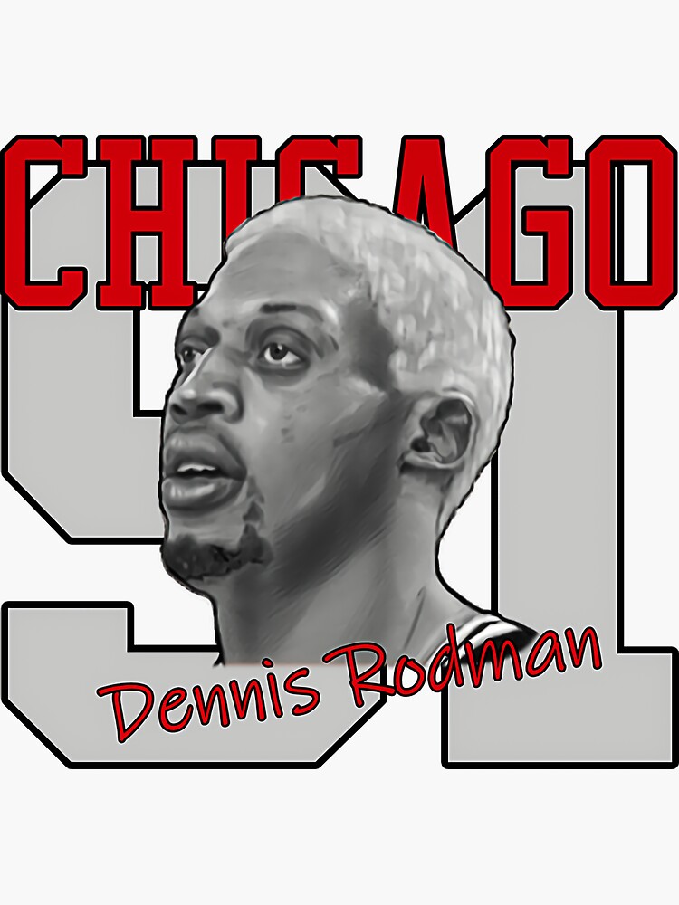 "Dennis Rodman 91" Sticker by uchishiq | Redbubble