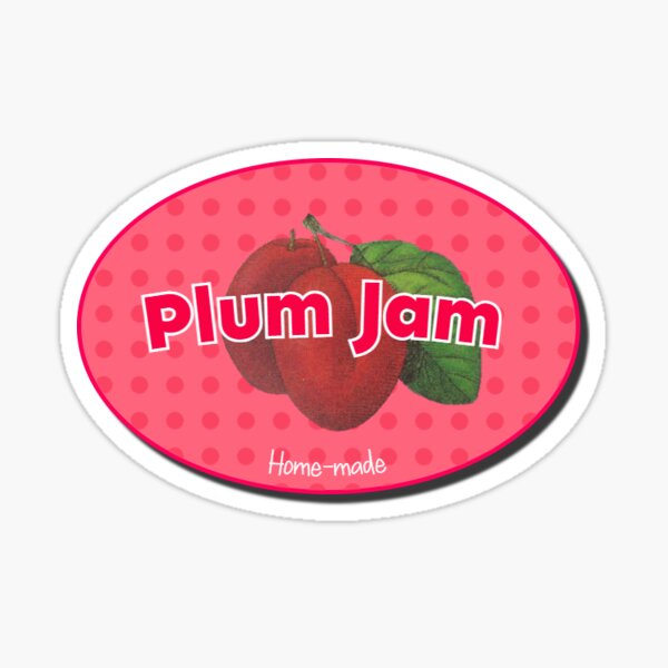 "Home-made Plum Jam Label" Sticker for Sale by ArtyRuby | Redbubble