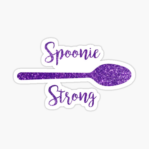 "Spoonie Strong - Purple" Sticker by purrfectpixx | Redbubble