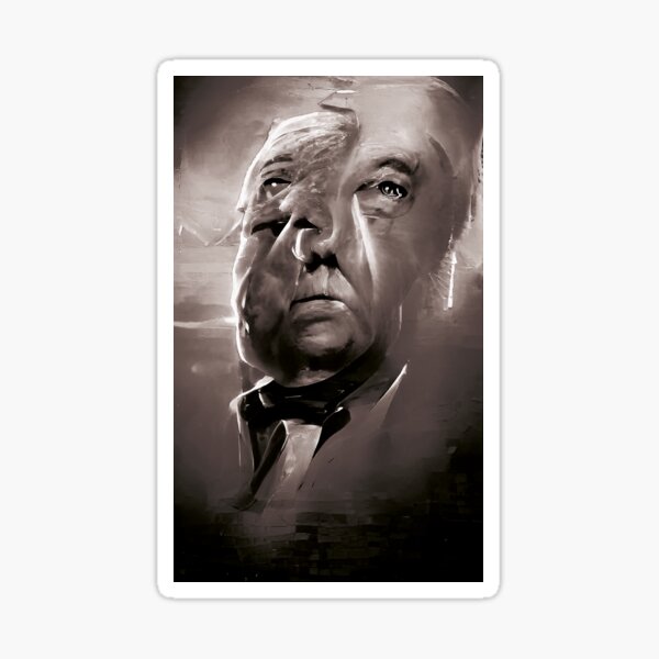 "Kopie von The Mastermind - Alfred Hitchcock | Monochrom" Sticker for ...