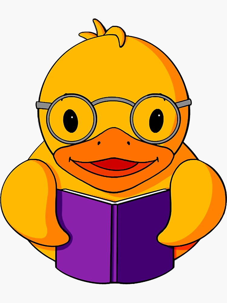 "Reading Rubber Duck " Sticker by KrystalE364819 | Redbubble