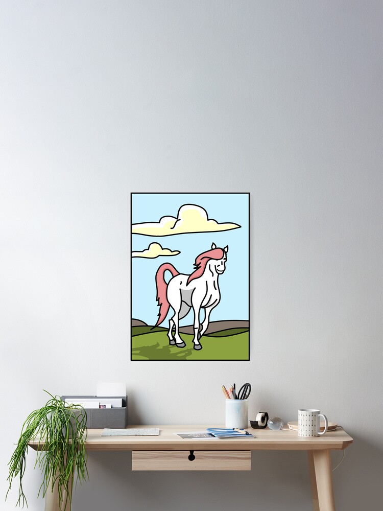 "Tina's Pink Mane Horsey" Poster for Sale by leelahenry | Redbubble