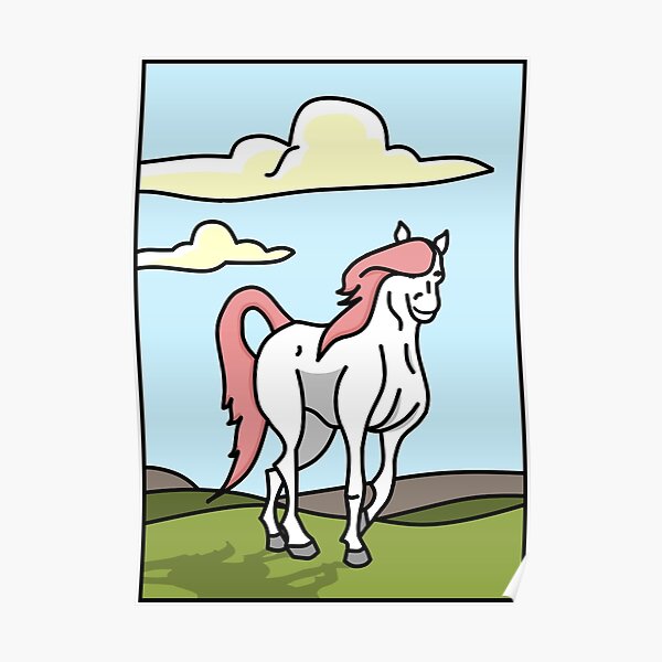 "Tina's Pink Mane Horsey" Poster by leelahenry | Redbubble