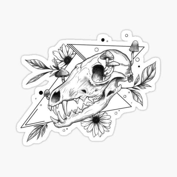 "Fox skull Design" Sticker by AchillesHelios | Redbubble