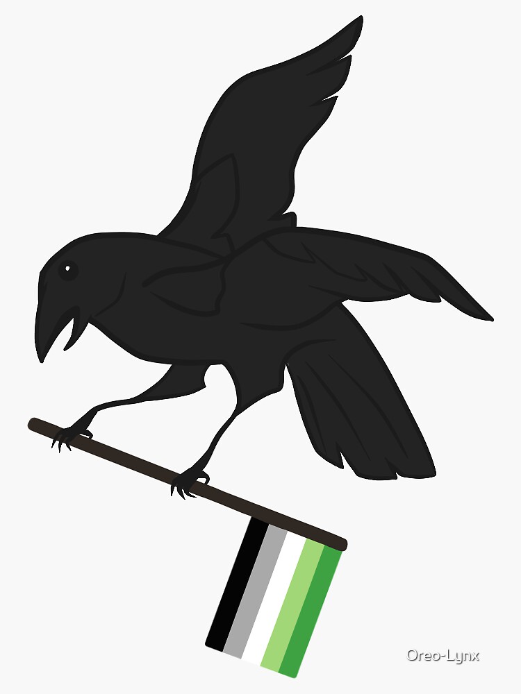 "Aromantic Pride Crow" Sticker by Oreo-Lynx | Redbubble
