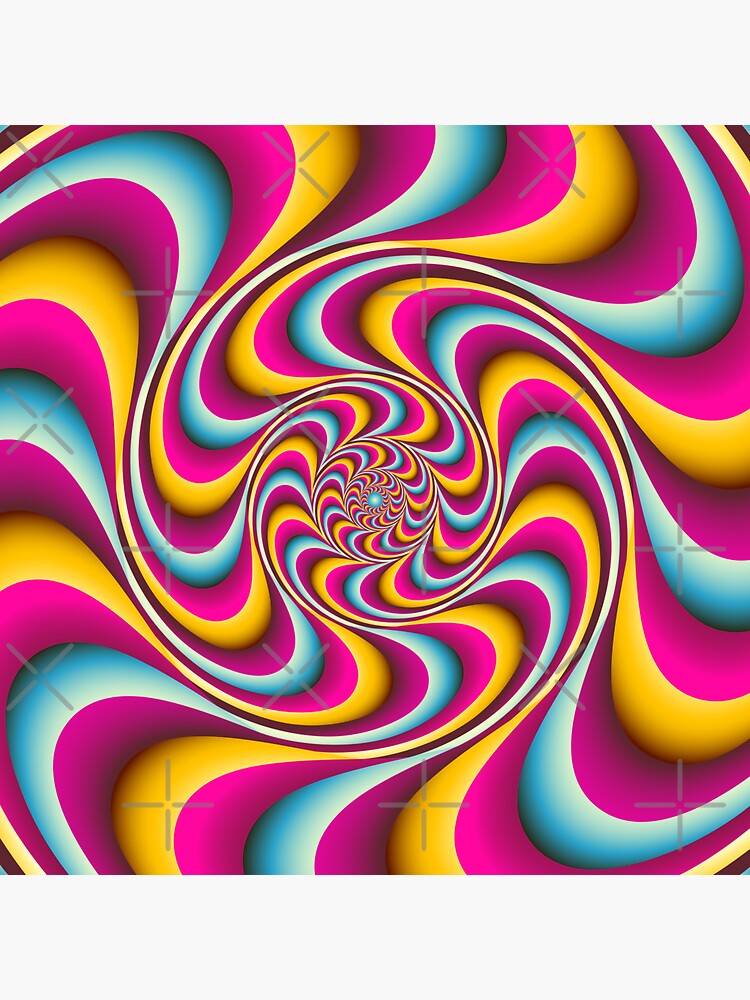 "Optical Illusion #6 Psychedelic Abstract Acid Trip Visual" Sticker by ...