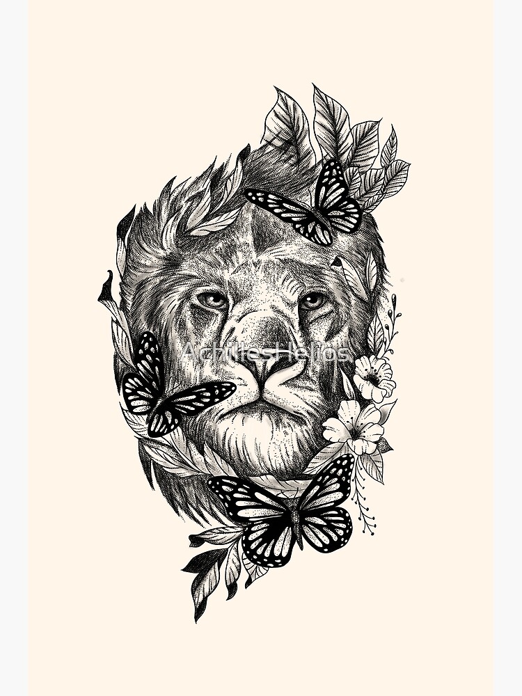 "Lion Butterfly Design" Poster for Sale by AchillesHelios | Redbubble