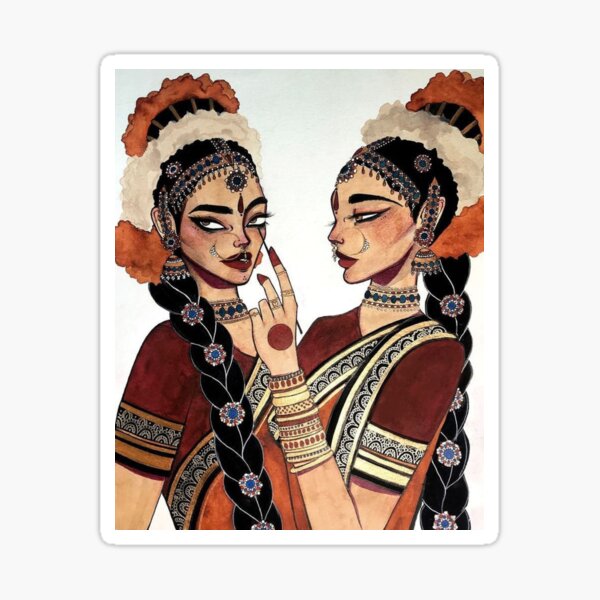 "indian classical" Sticker by livingart07 | Redbubble