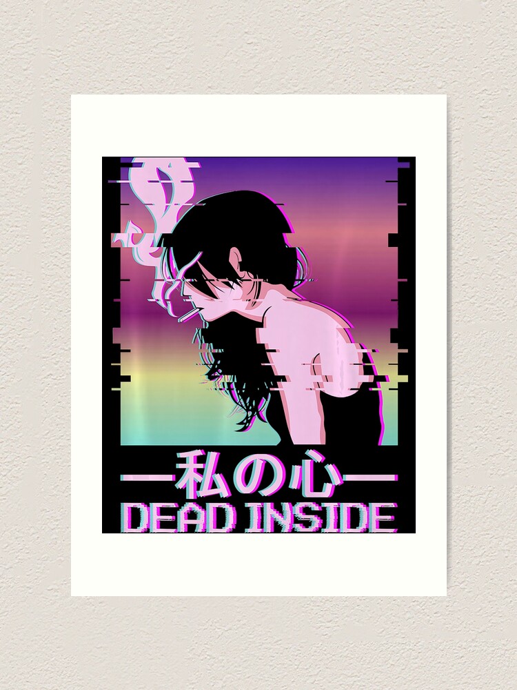 "Dead Inside Lofi Vaporwave Alt Indie Aesthetic Anime Girl Premium ...