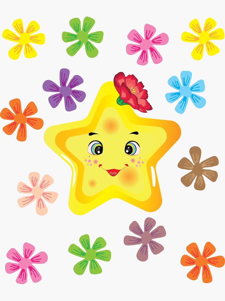 "Happy star." Sticker by KryptongArts | Redbubble