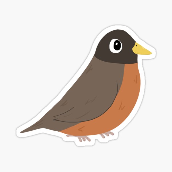 "American Robin Doodle" Sticker by prune1771 | Redbubble