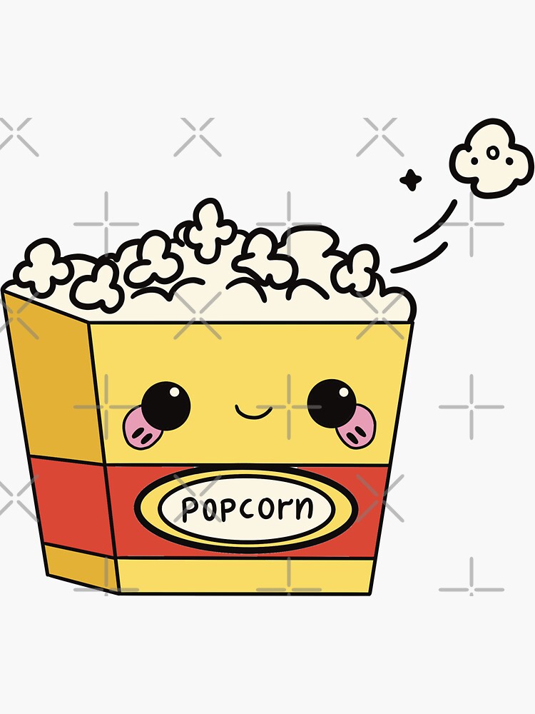 "Cute popcorn" Sticker for Sale by Bellaco | Redbubble