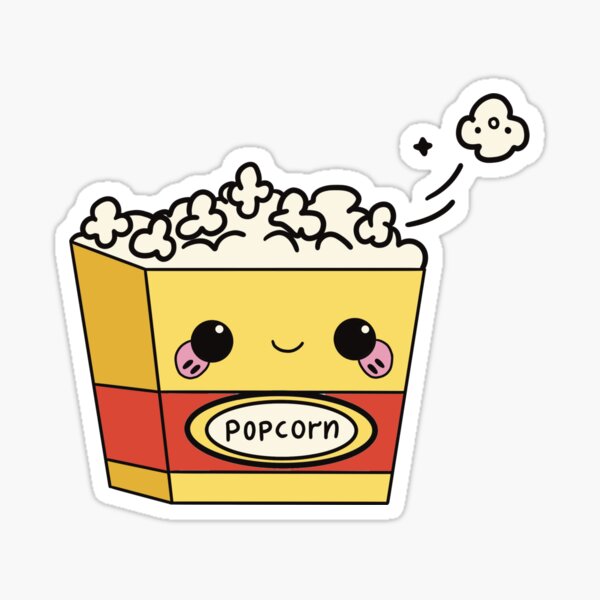 "Cute popcorn" Sticker for Sale by Bellaco | Redbubble