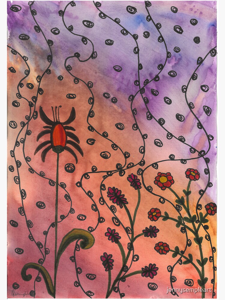 "Tangled Flowers" Sticker by jennysempleart | Redbubble