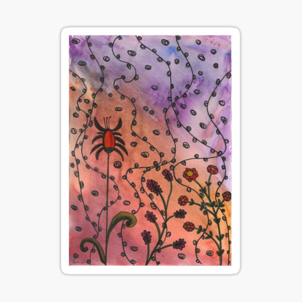 "Tangled Flowers" Sticker by jennysempleart | Redbubble