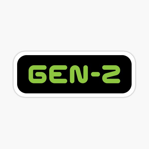 "GEN-Z / Gen Z / Generation Z (Gree Text on Black)" Sticker for Sale by ...
