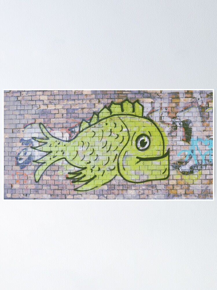"Graffiti Fish Street Art" Poster for Sale by prolific-mms | Redbubble