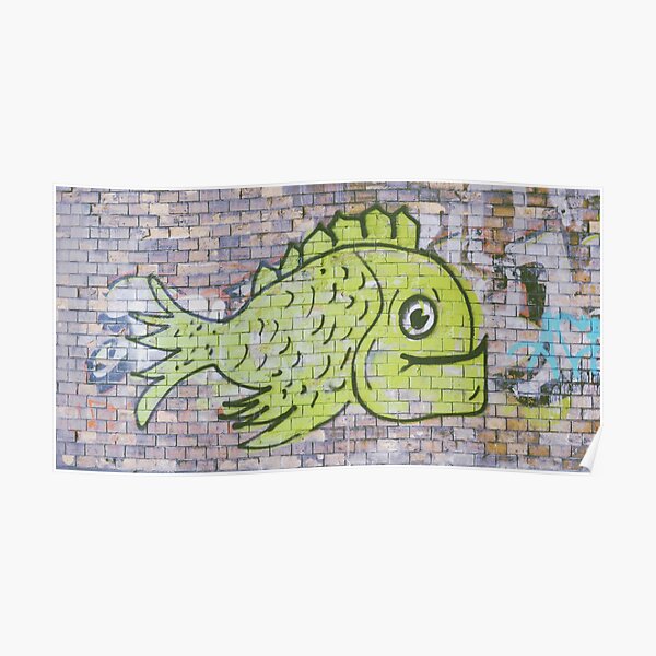 "Graffiti Fish Street Art" Poster for Sale by prolific-mms | Redbubble