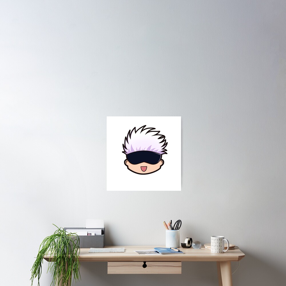 Satoru Gojo Chibi Head Poster For Sale By Chibi Heads Redbubble