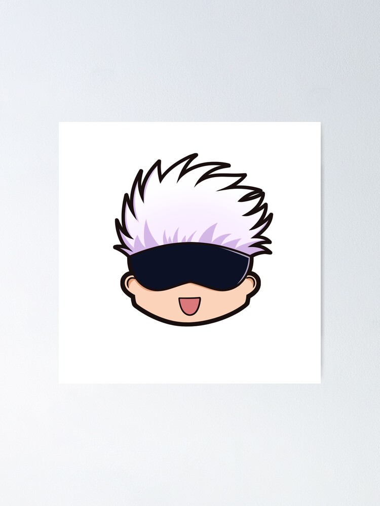 Satoru Gojo Chibi Head Poster For Sale By Chibi Heads Redbubble
