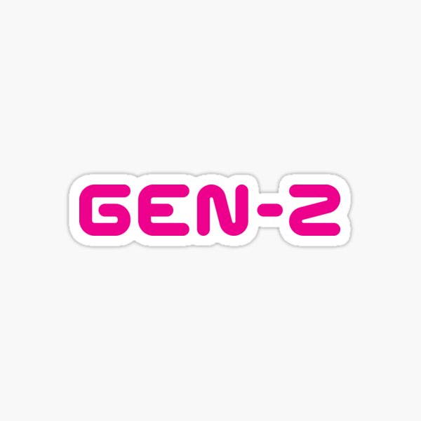 "GEN-Z / Gen Z / Generation Z (Pink Text)" Sticker by STUDIO-72 | Redbubble