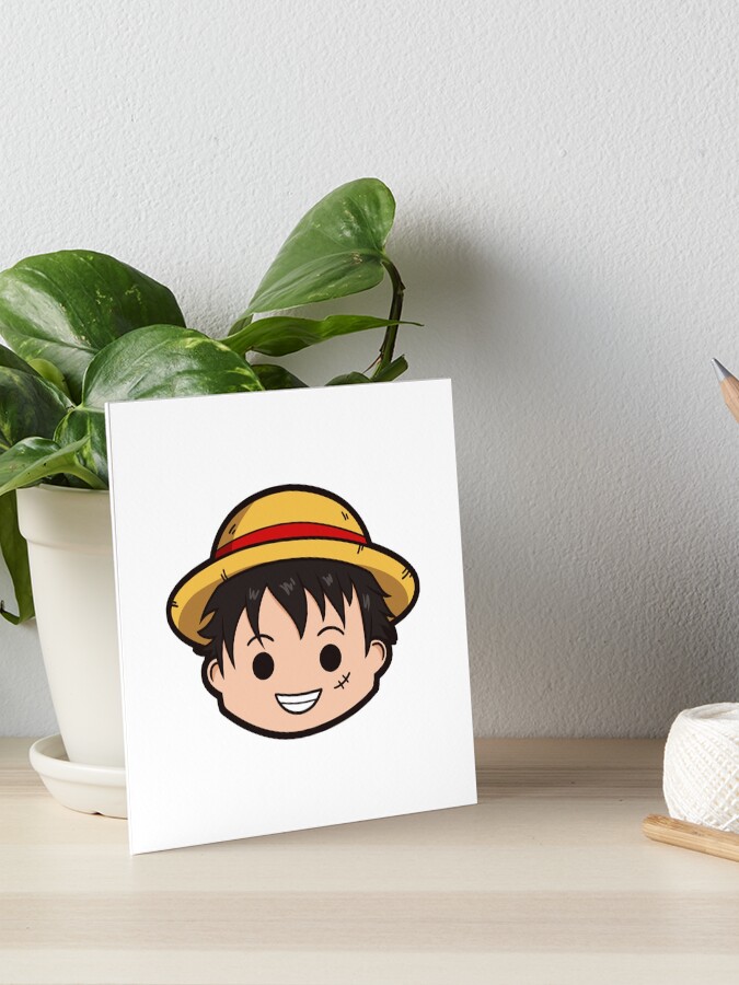 "Monkey D. Luffy (Chibi Head)" Art Board Print for Sale by Chibi-Heads ...