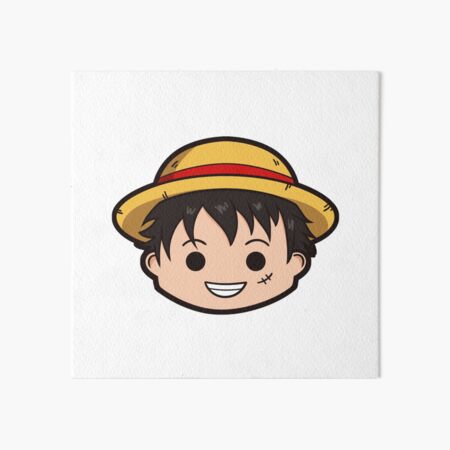 "Monkey D. Luffy (Chibi Head)" Art Board Print for Sale by Chibi-Heads ...