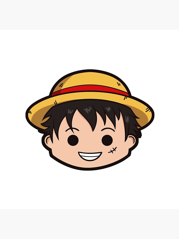 "Monkey D. Luffy (Chibi Head)" Poster for Sale by Chibi-Heads | Redbubble