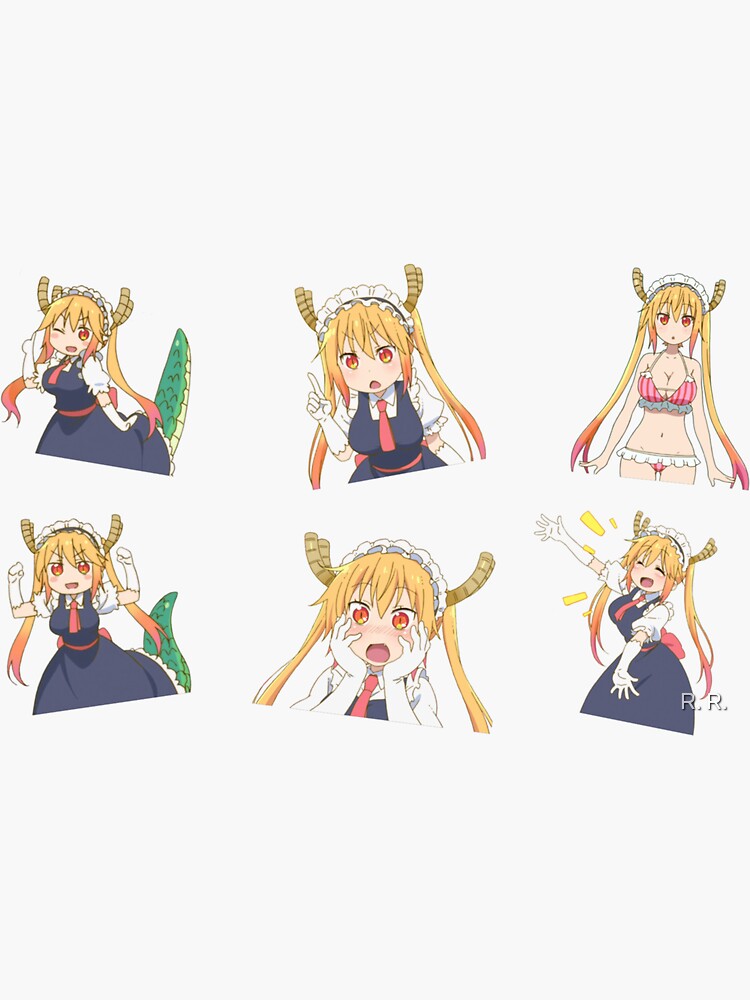 "Tohru - Miss Kobayashi's Dragon Maid Sticker set" Sticker for Sale by ...