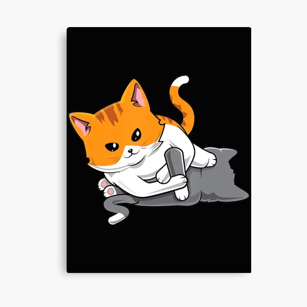 "Jiu Jitsu Kimura Kawaii Cat Art- Bjj & Mma Grappling" Canvas Print for ...