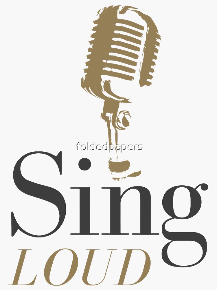 "Sing loud music art" Sticker by foldedpapers | Redbubble