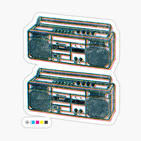"80s Boom Box / Vintage Cassette Player / Ghetto Blaster" Sticker by ...