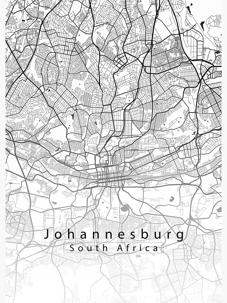 Johannesburg South Africa City Map Premium Matte Vertical Poster sold ...