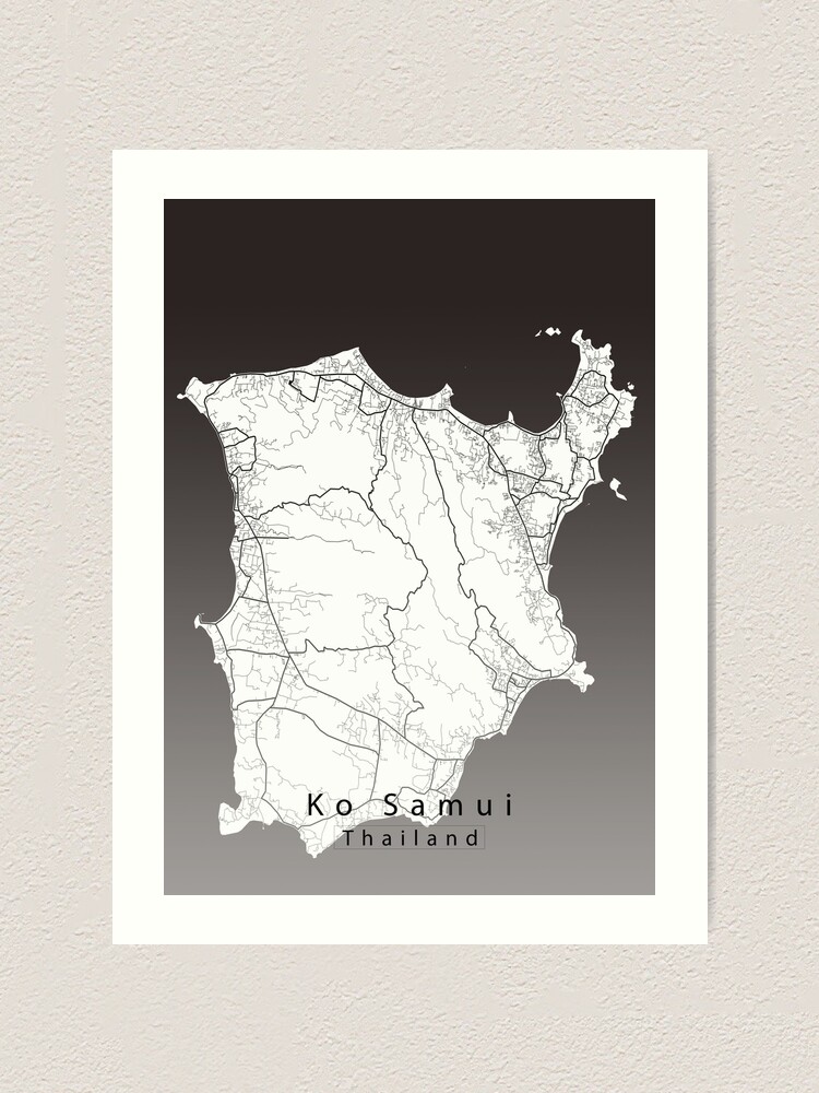 "Ko Samui Thailand Island Map" Art Print by Robin-Niemczyk | Redbubble