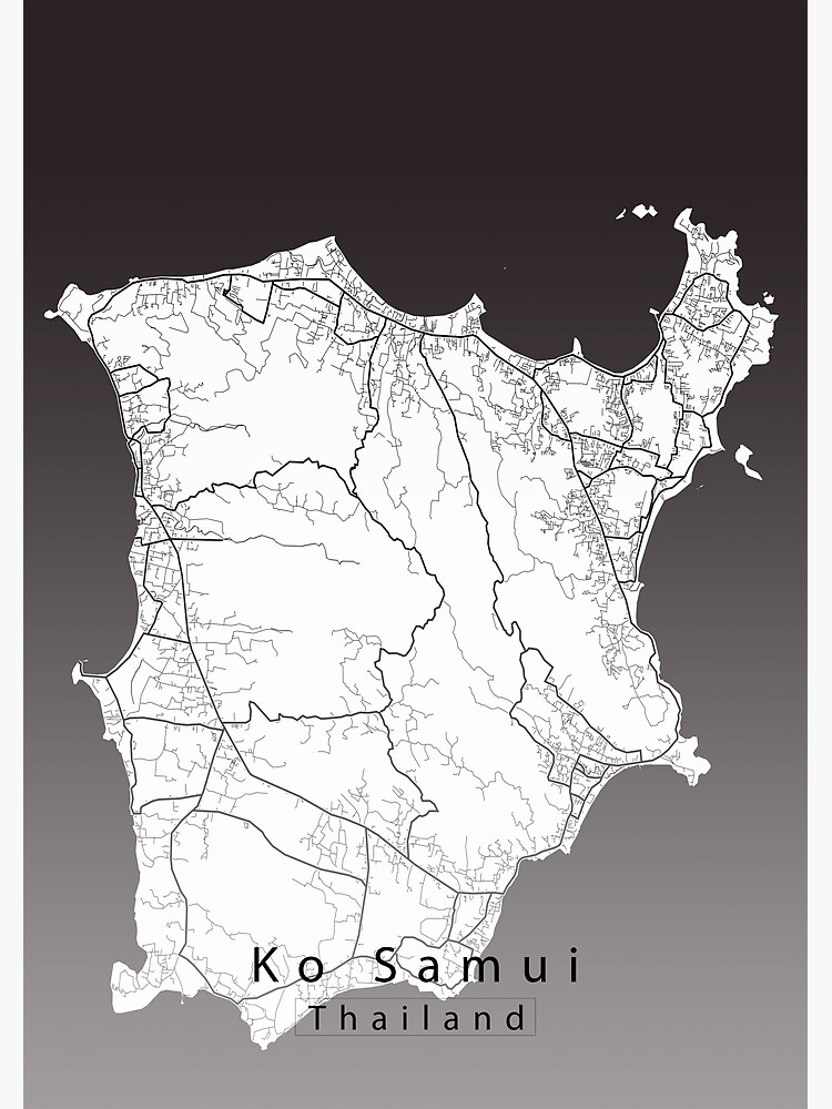 "Ko Samui Thailand Island Map" Art Print by Robin-Niemczyk | Redbubble