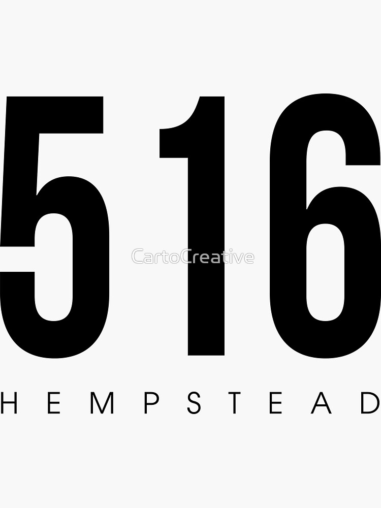 "Hempstead, New York - 516 Area Code" Sticker for Sale by CartoCreative ...