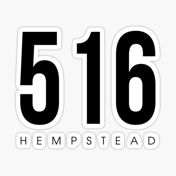 "Hempstead, New York - 516 Area Code" Sticker for Sale by CartoCreative ...